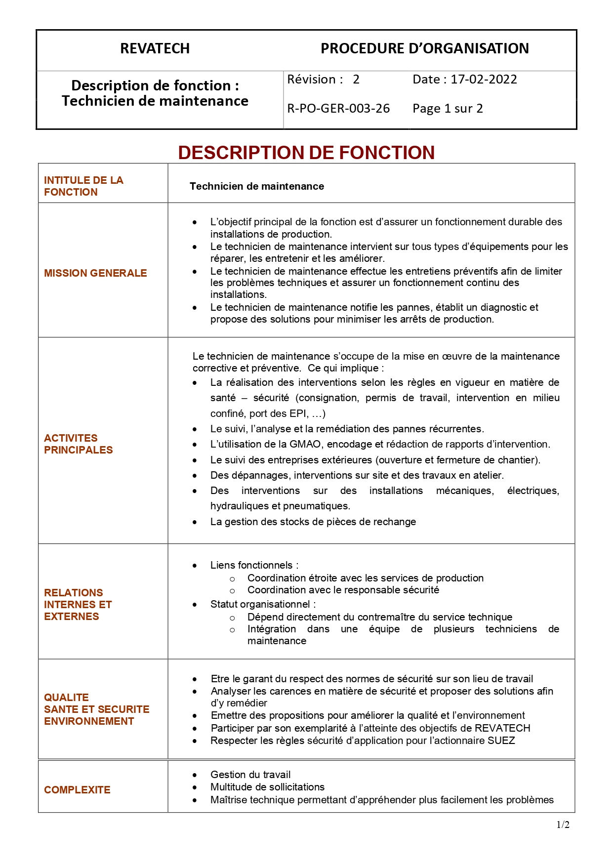 Technicien de maintenance (H/F/X) - Revatech - ADL Engis
